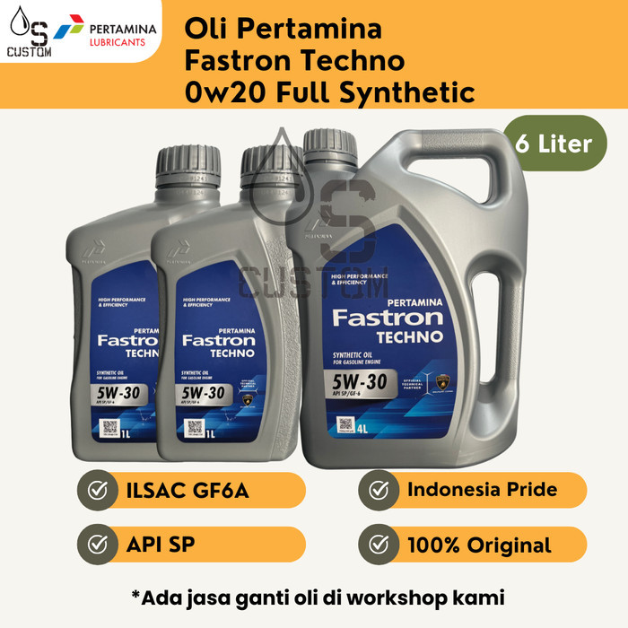 Jual Oli Pertamina Fastron Techno 5w30 Full Synthetic 6L 6 Liter ...