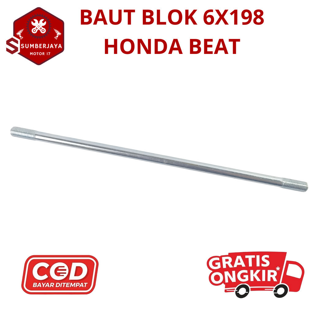 Jual Baut As Blok Mesin 7x198 Beat / Baut AS Cylinder Block Honda Beat ...