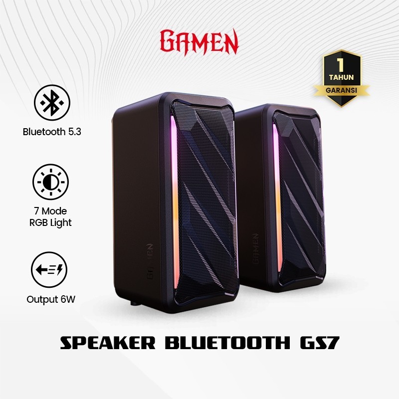 Jual GAMEN GS7 Speaker Gaming For PC Laptop Wireless Super Bass Surround Sound GS-7 7 RGB Mode ...