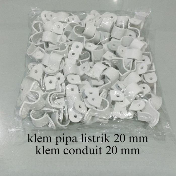 Jual Klem Pipa PVC Counduit Klem Conduit 20 mm Klem Pipa Listrik 20 mm ...