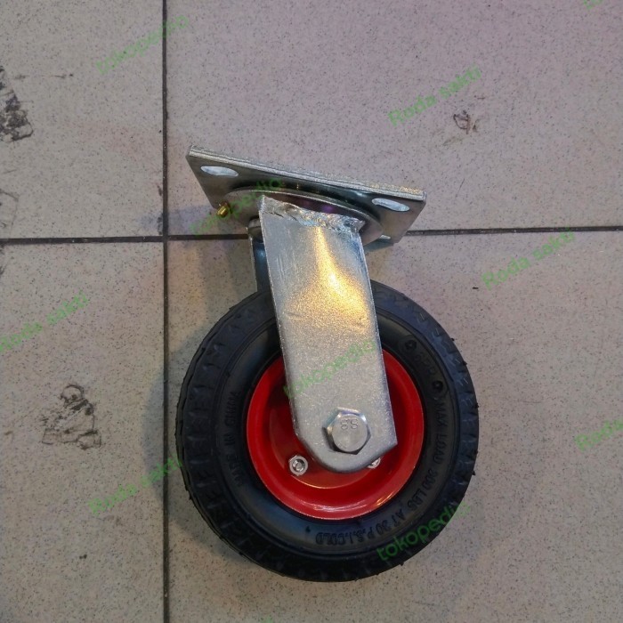 Jual Roda Troli Ban Angin / Roda Ban Pompa Angin 6 Inch Hidup/Putar ...