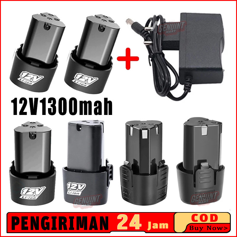 Jual Baterai Mesin Bor Cas 12 Volt 1300mAh Cordless Drill+Charger ...