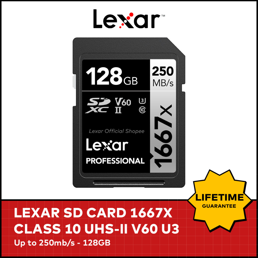 Jual Lexar Professional SDXC 128GB V60 UHS-II 1667X Up To 250MB/s ...