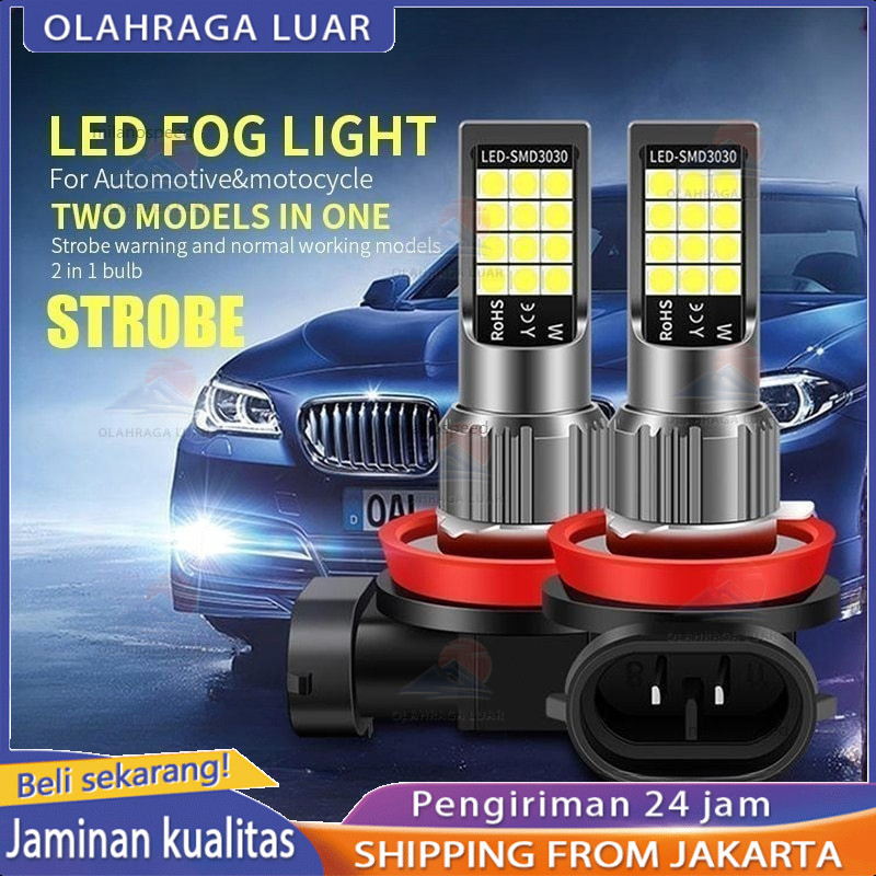 Jual 2Pcs H11 H8 Lampu Kabut Two Color 24SMD untuk Headlight / Fog lamp Mobil Lampu Depan 3030 ...
