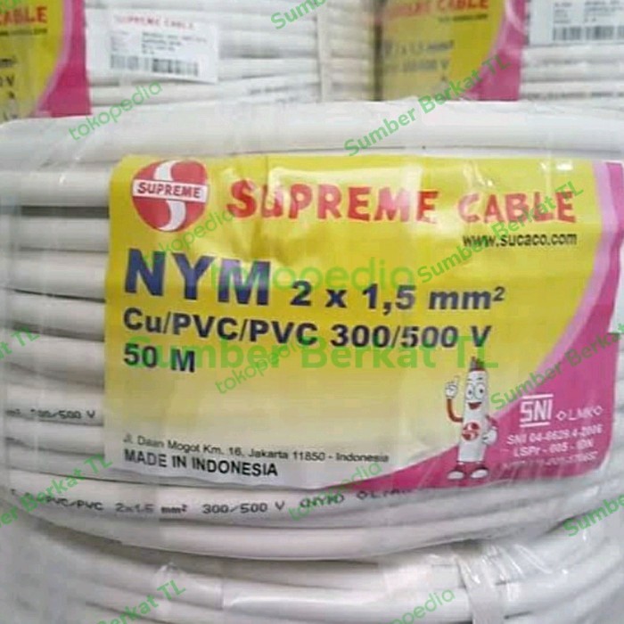 Jual Kabel Supreme 2x1.5 NYM 50 M 50M 50 Meter Roll | Shopee Indonesia