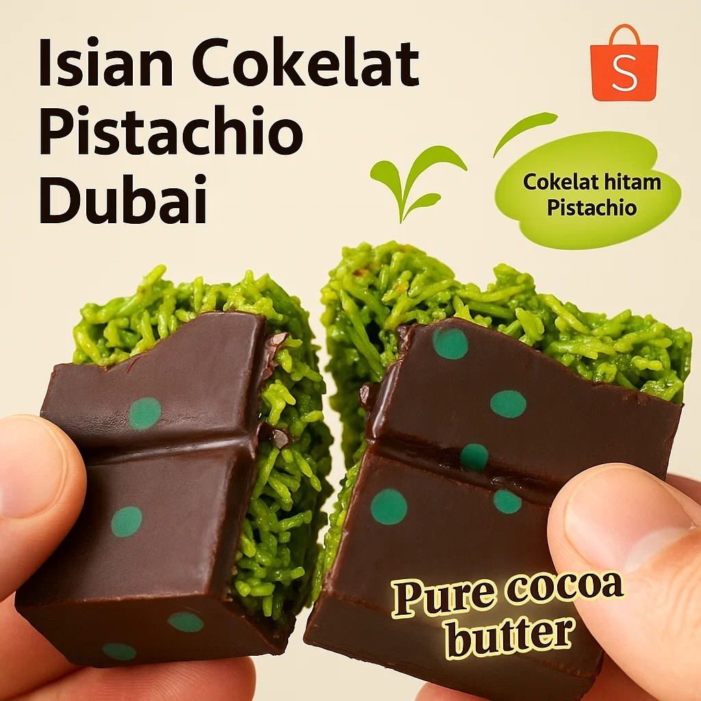 Jual ⚡ Diskon Terbatas!Asli Internet-famous Dubai chocolate/ Pistachio Kunafa Chocolate /Cho ...