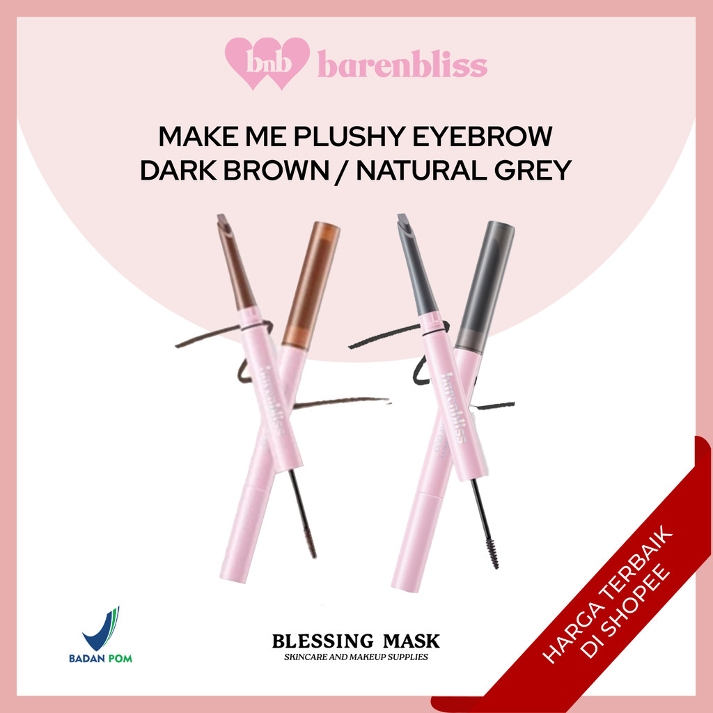 Jual BNB BARENBLISS Make Me Plushy Eyebrow Series | Pensil Alis & Browcara 2-in-1 Dark Brown ...