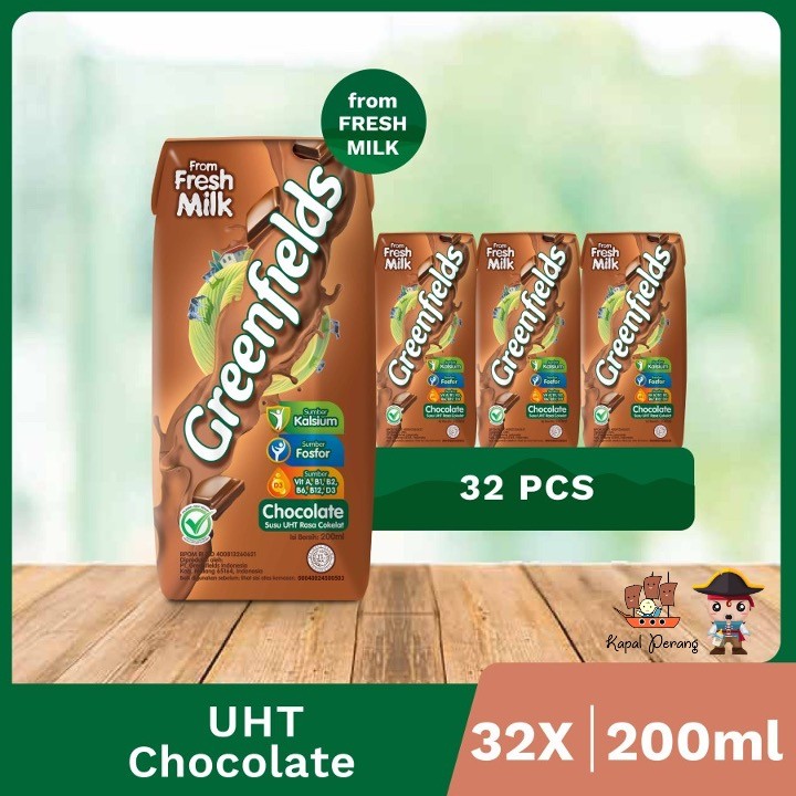 Jual Greenfields UHT Chocolate 200ml x 32 pcs (1 karton) | Shopee Indonesia