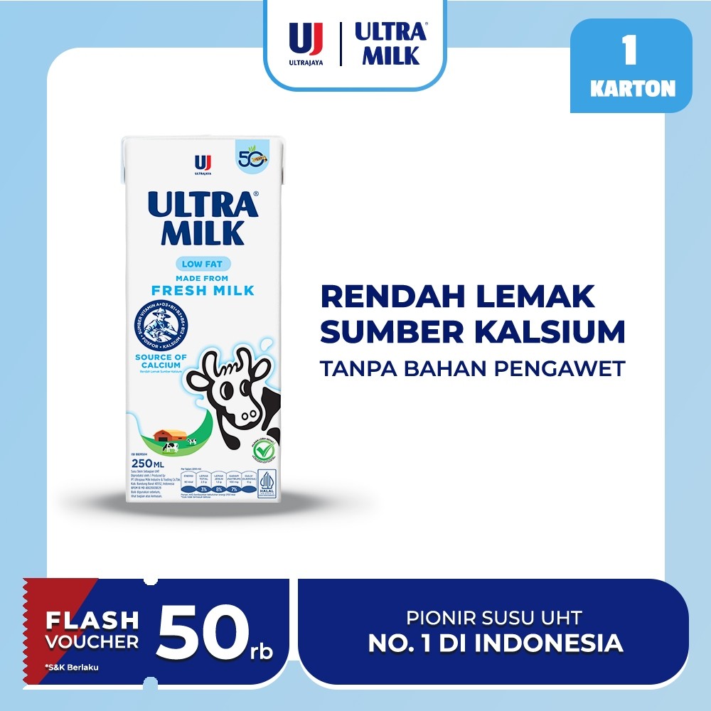 Jual Ultra Milk Low Fat Plain 250 ml | Shopee Indonesia