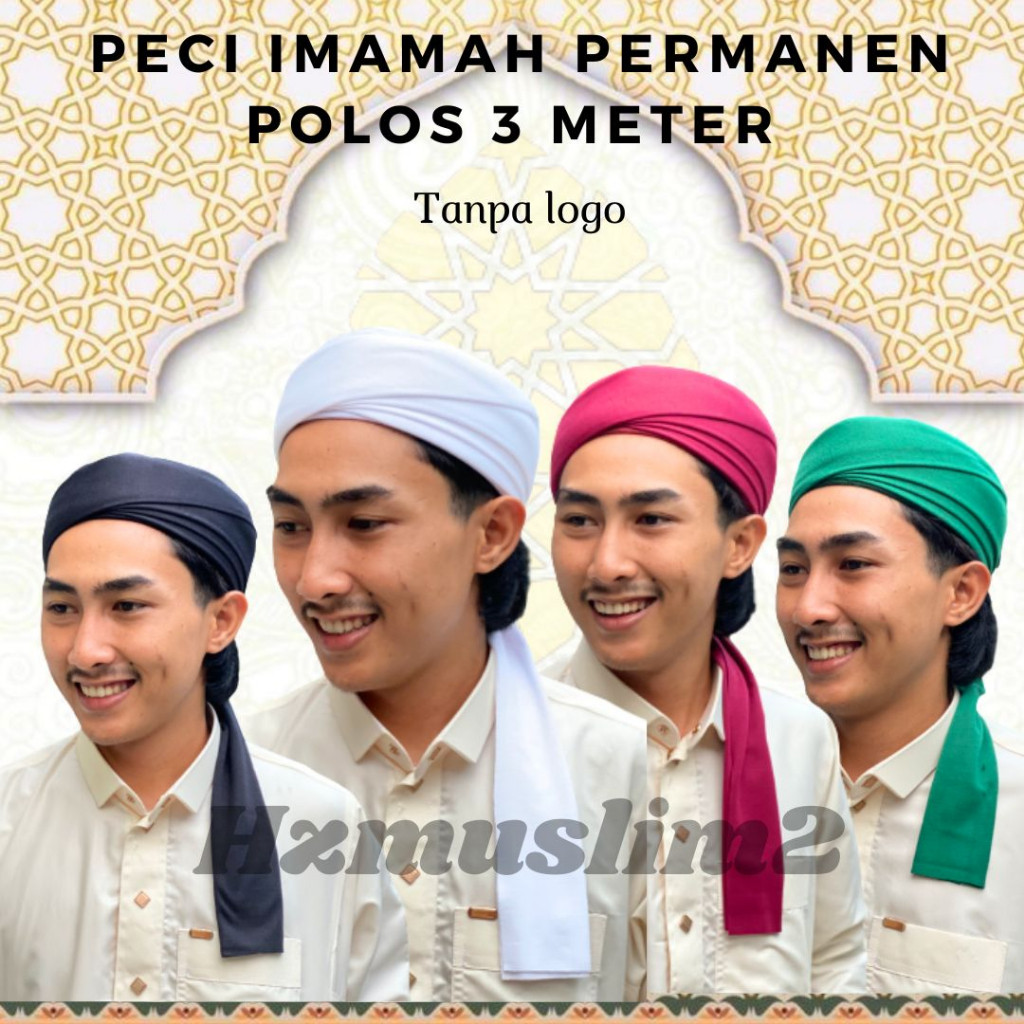 Jual Peci Imamah Permanen Polos Langsung Pakai Panjang 3 Meter Termurah ...