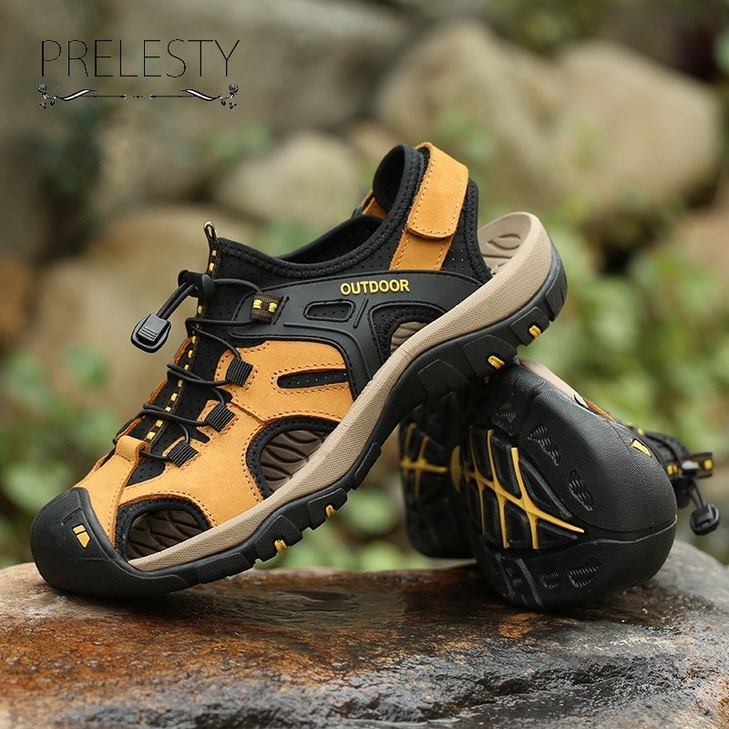 Jual Sandal Hiking Pria Gunung Original Sendal Outdoor Keren Kulit Asli ...