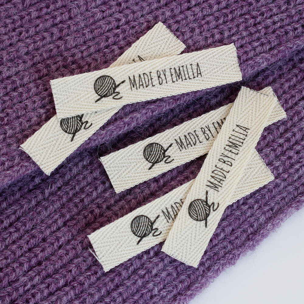Jual 12*60mm twill labels, custom sewing labels, clothing labels ...