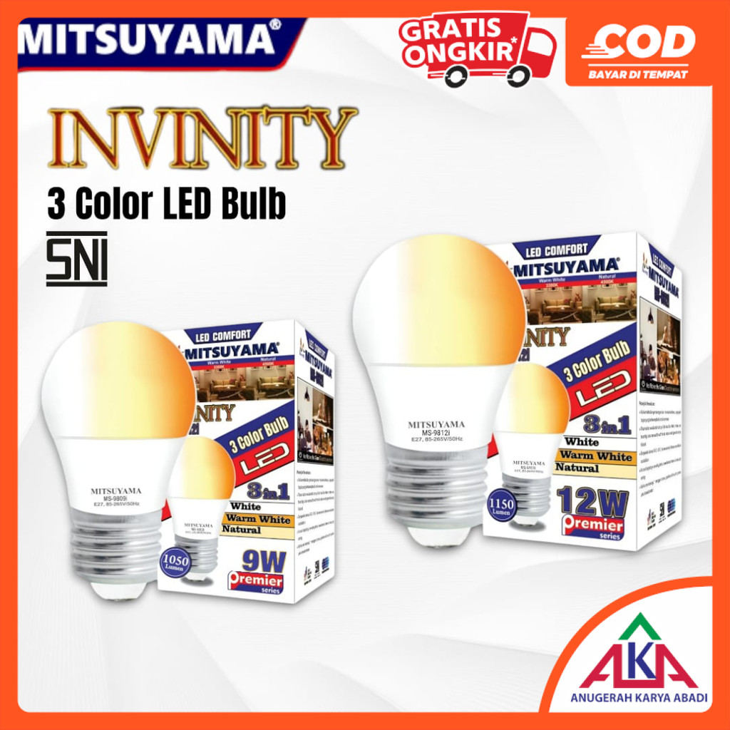 Jual MITSUYAMA Lampu Bohlam INVINITY Premier Series 3 In 1 Tricolor 3 ...