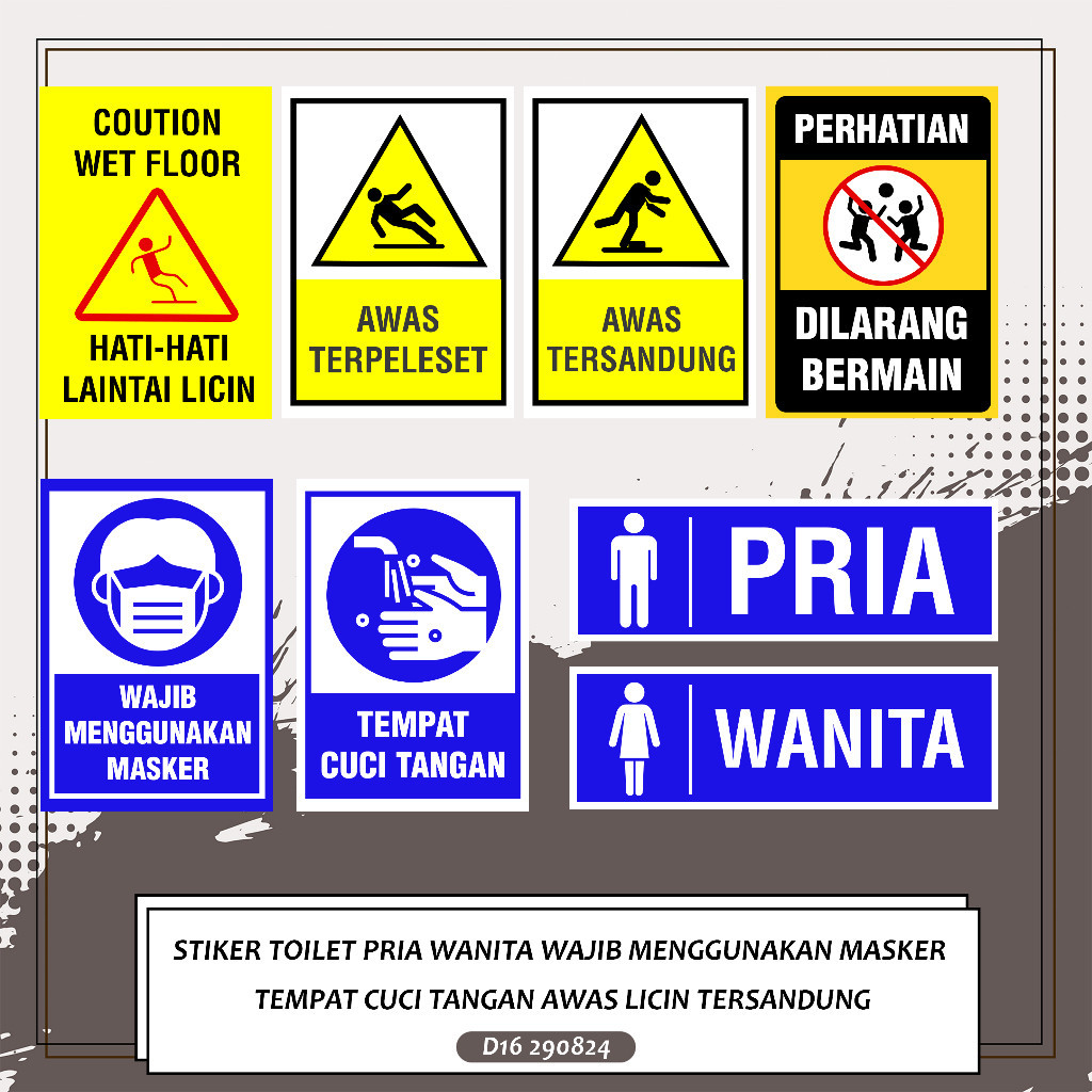 Jual STIKER TOILET PRIA WANITA WAJIB MENGGUNAKAN MASKER TEMPAT CUCI ...