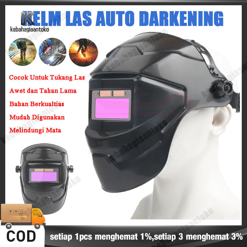 Jual Dengan Lampu Helm Las Otomatis Auto Darkening Berubah Gelap Saat ...