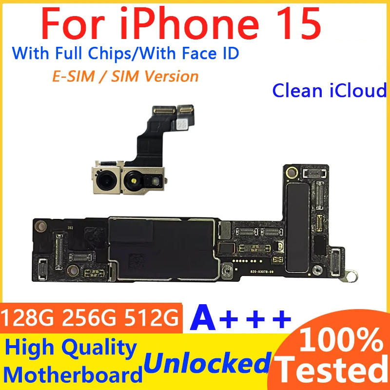 Jual Free shippingWith Face ID Logic Board For iPhone 15 Motherboard ...