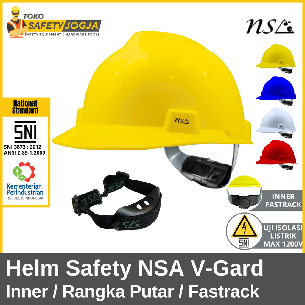 Jual Helm Safety NSA Helm Proyek Topi Safety V-Gard Inner Fastrack ...