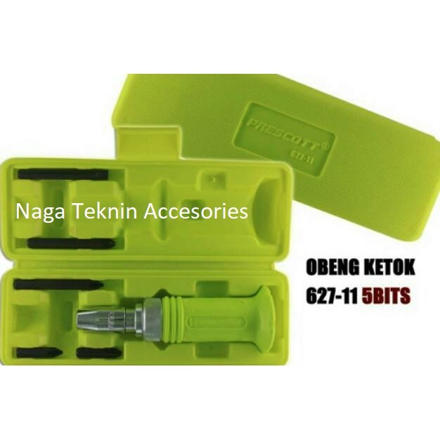 Jual PRESCOTT OBENG TEMBUS OBENG KETOK 5 PCS BOX PLASTIK | Shopee Indonesia