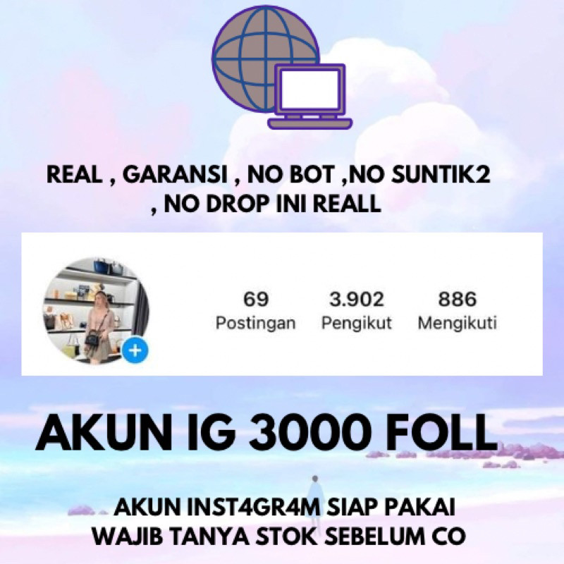 Jual AKUN INSTAGRAM REAL AKTIF INDO BERGARANSI | Shopee Indonesia