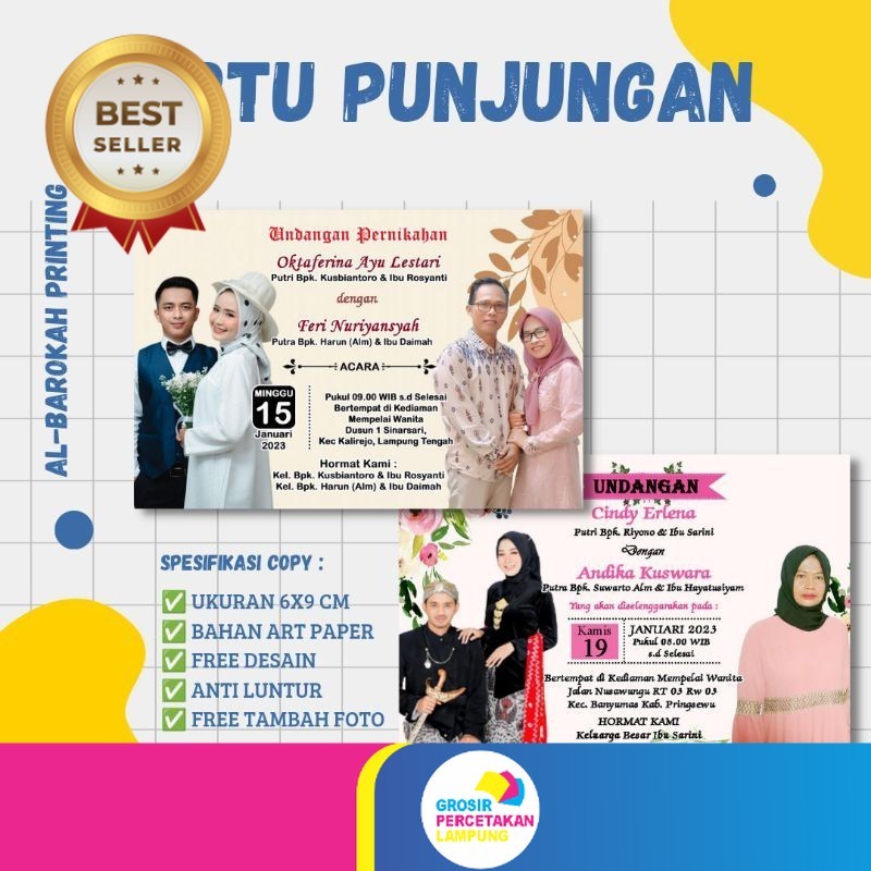 Jual Promo!!! Kartu Punjungan / undangan keplek / undangan kopi ...