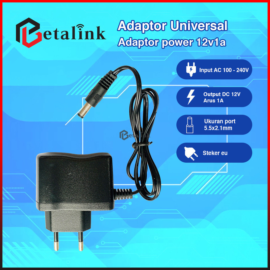 Jual ADAPTER-12V-1A-Adaptor untuk STB ZTE / TV BOX, Kamera CCTV, Router ...