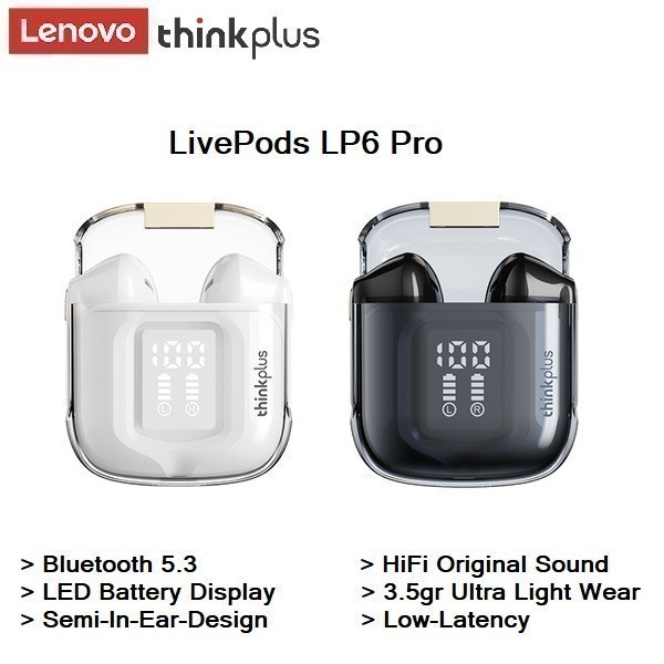 Jual LENOVO ThinkPlus LivePods LP6 Pro - TWS Bluetooth 5.3 Earphones ...