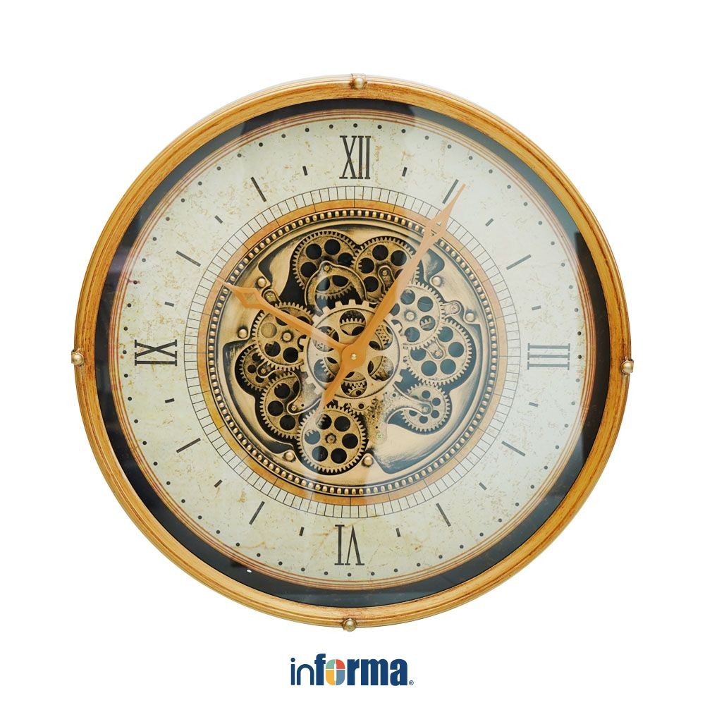 Jual Informa 60 cm Jam Dinding Gear 020 - Gold Wall Clock Jam Tembok ...