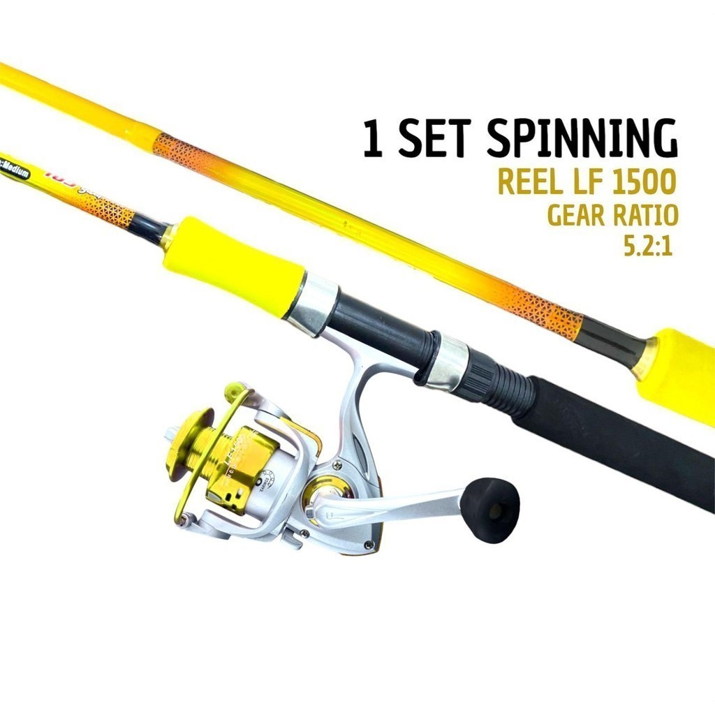 Jual Satu Set Joran Pancing Spinning JB001 1.5M-1.8M Sambungan 2 Bagian ...