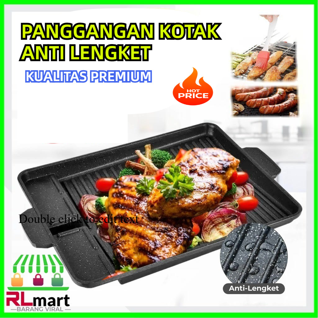 Jual GRILL KOTAK PANGGANGAN KOTAK SQUARE GRILLPAN / KOREAN BBQ YAKINIKU ...