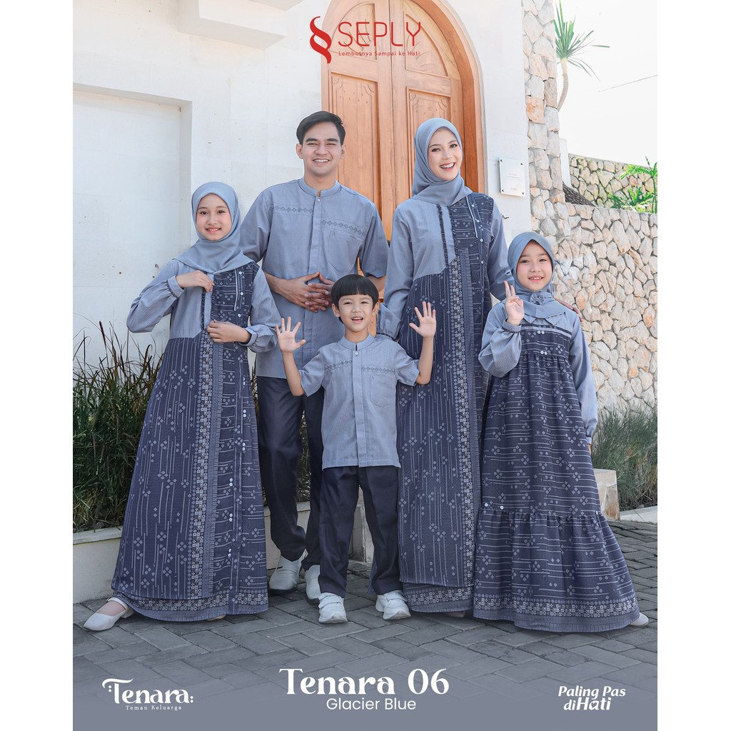 Jual SEPLY Sarimbit Gamis Koko Lebaran Keluarga Tenara 06 Glacier Blue ...