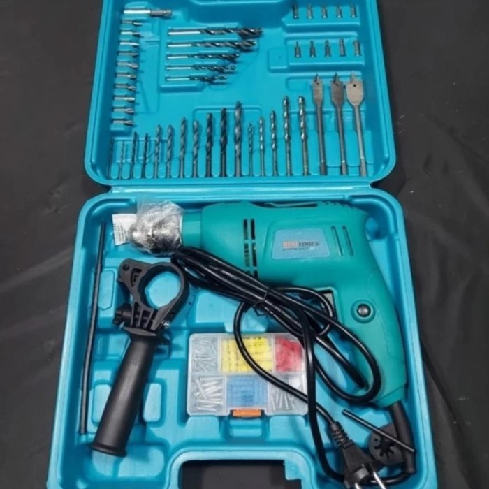 Jual MESIN BOR 13MM IMPACT DRILL HEAVY DUTY KOPER SET 106PCS MESIN BOR TEMBOK BETON BESI KAYU ...