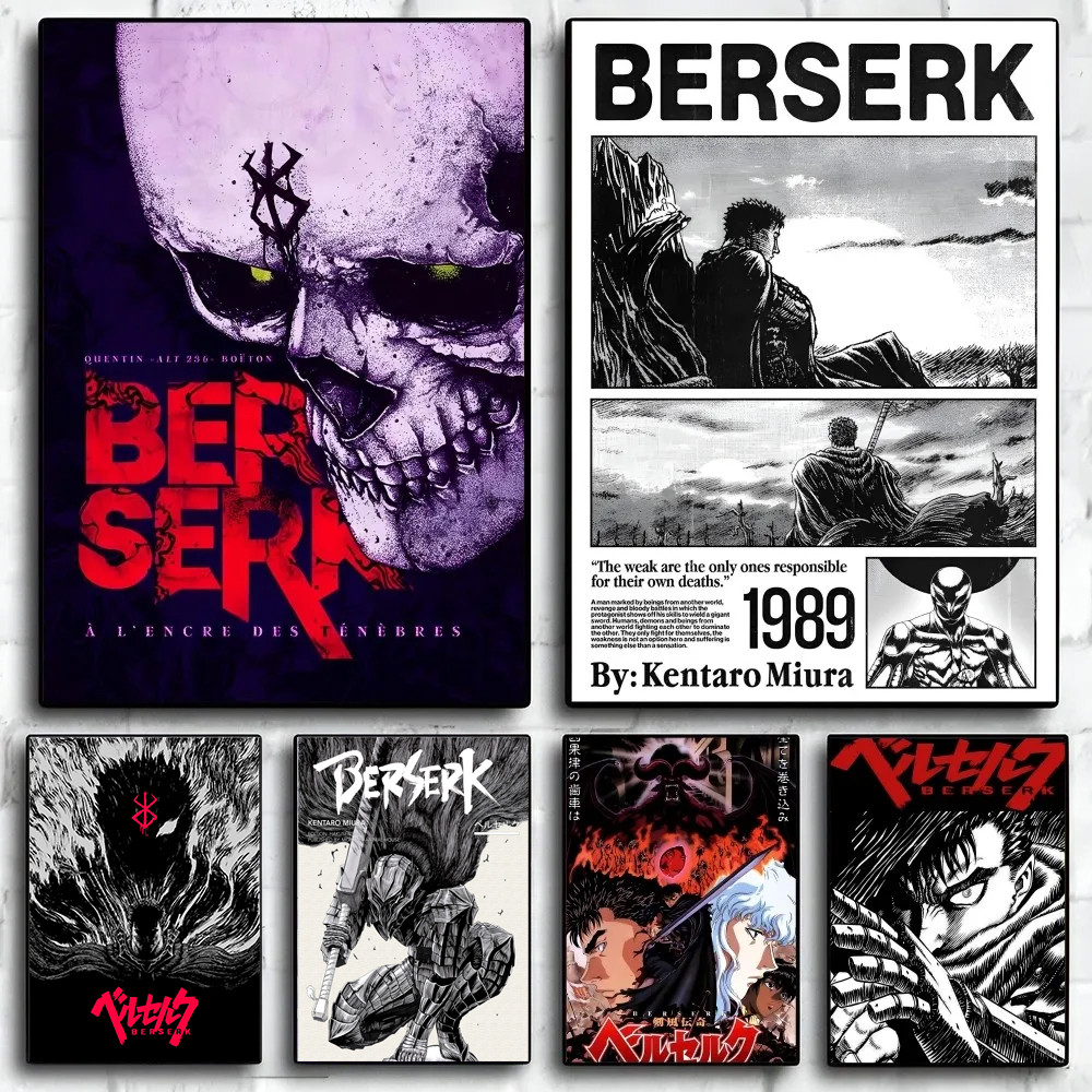 Jual Anime Berserk Prints Poster Figure Guts Griffith Canvas Painting ...