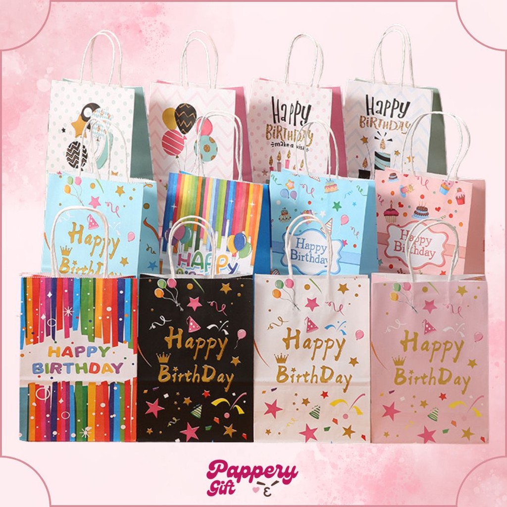 Jual Paper Bag Gift Cute / Paperbag HadiahTulisan Happy Birthday HBD ...