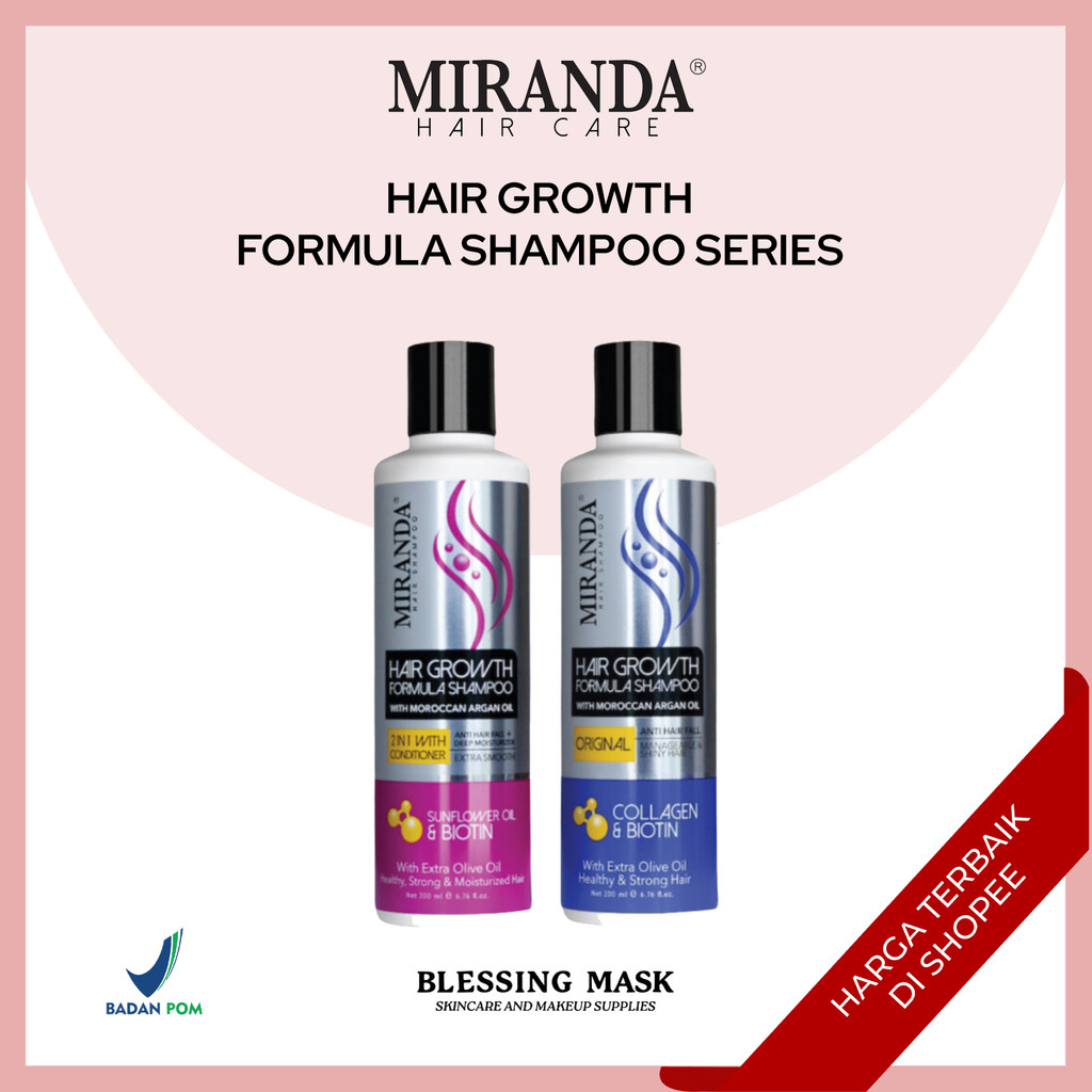 Jual Miranda Hair Growth Bio Shampoo & Conditioner 2in1 200ml | Shopee ...