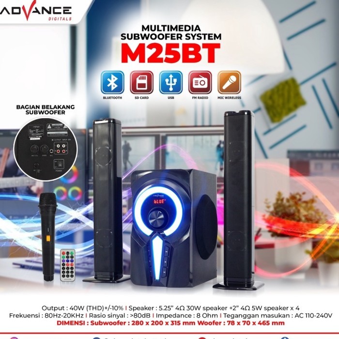 Jual Speaker Advance M25bt Meeting Bluetooth Plus Mic Wireless Karaoke ...
