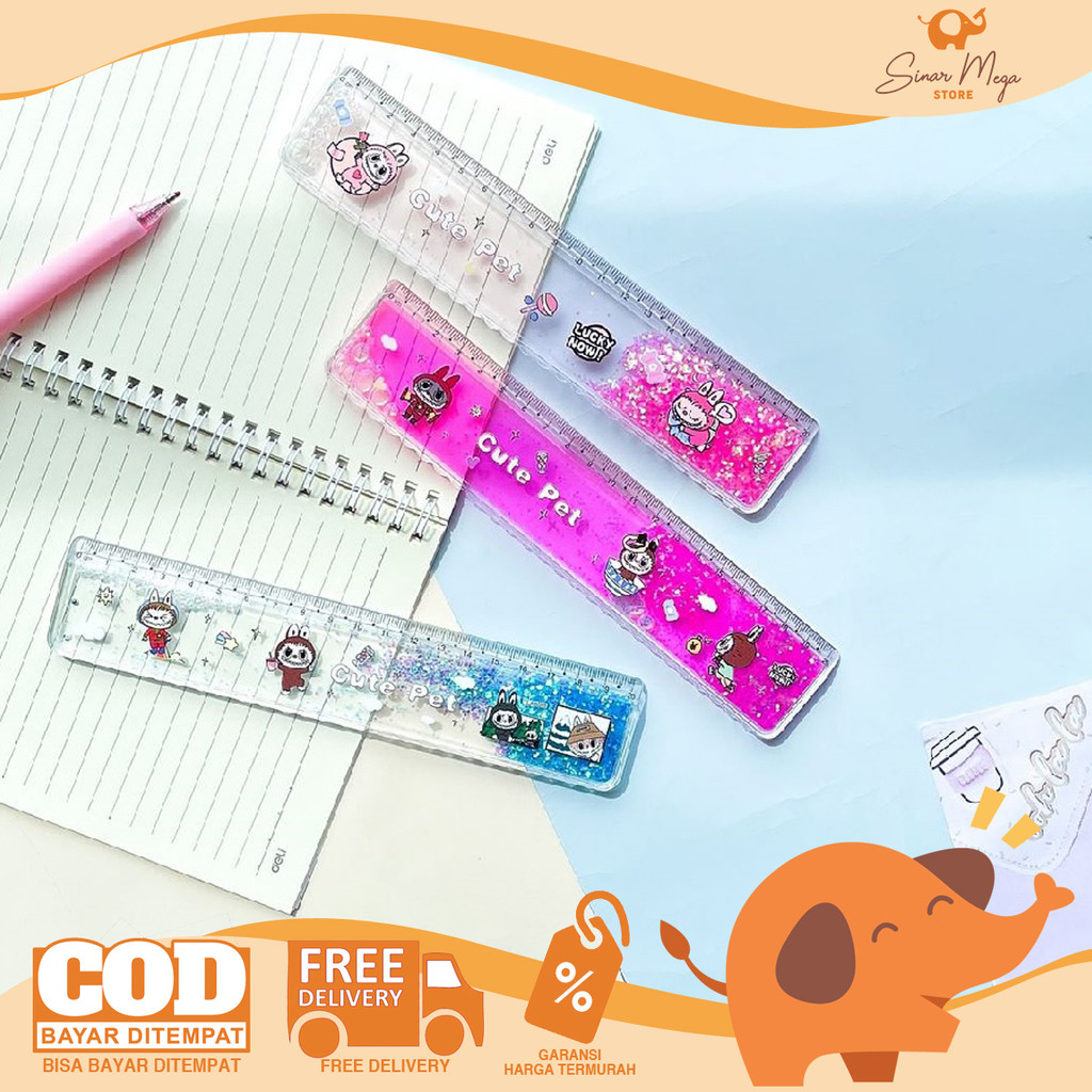 Jual Fancy Glitter Quicksand Ruler LABUBU No.200-10 - Penggaris Pasir ...