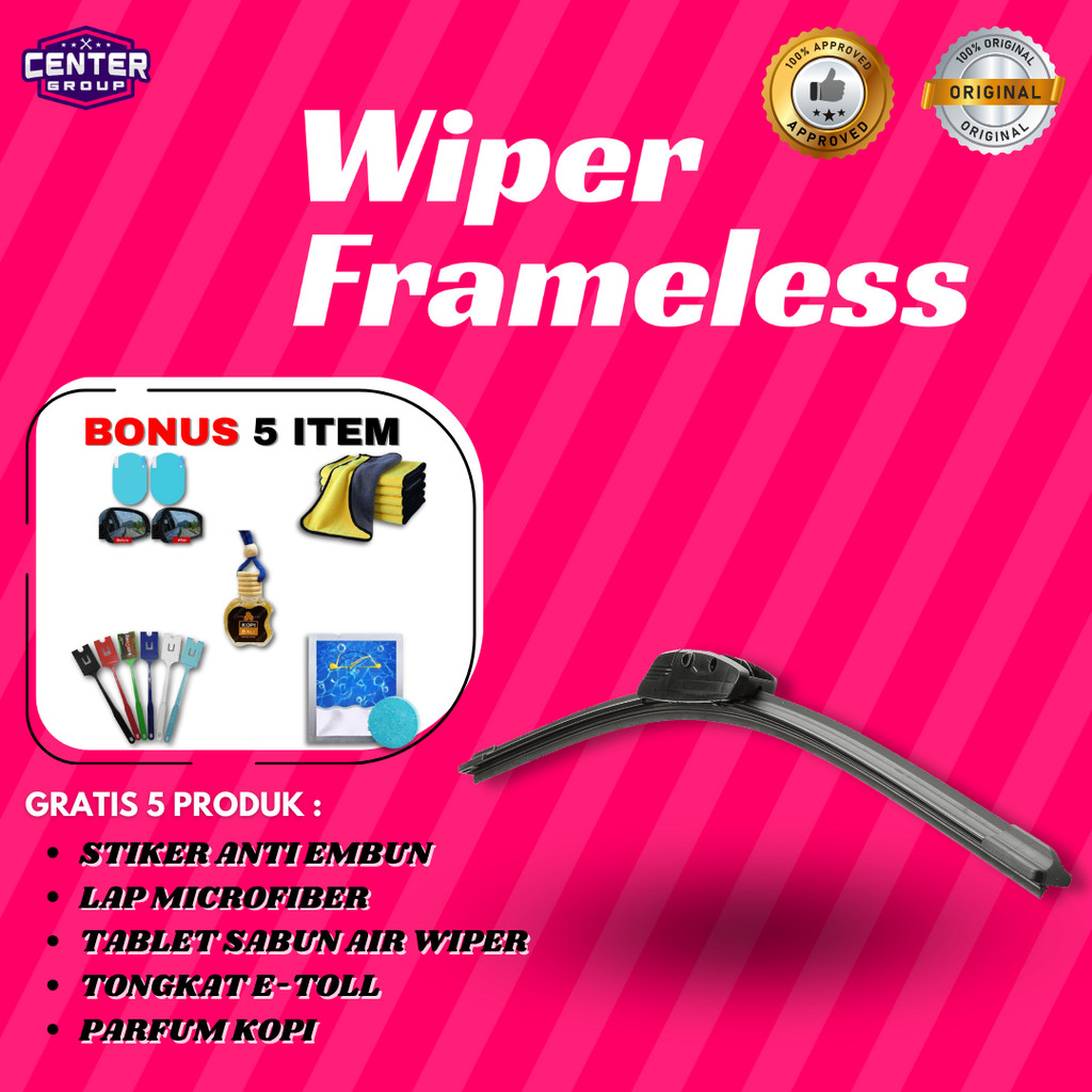 Jual Wiper Kaca Mobil Frameless Sepasang Kiri Kanan Tanpa Rangka Besi ...