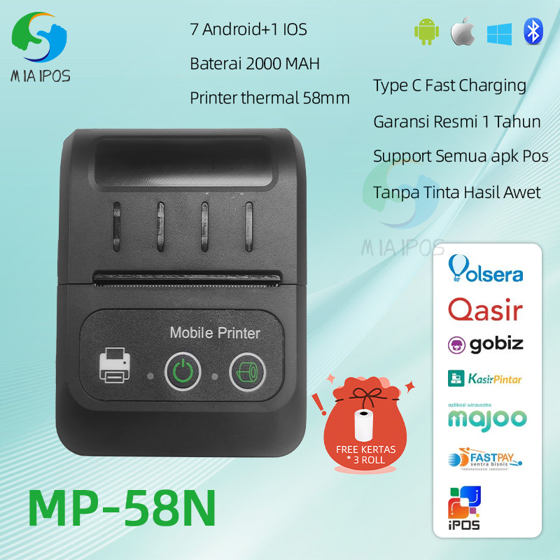 Jual PRINTER KASIR 58mm Printer Thermal alat print resi support Android ...