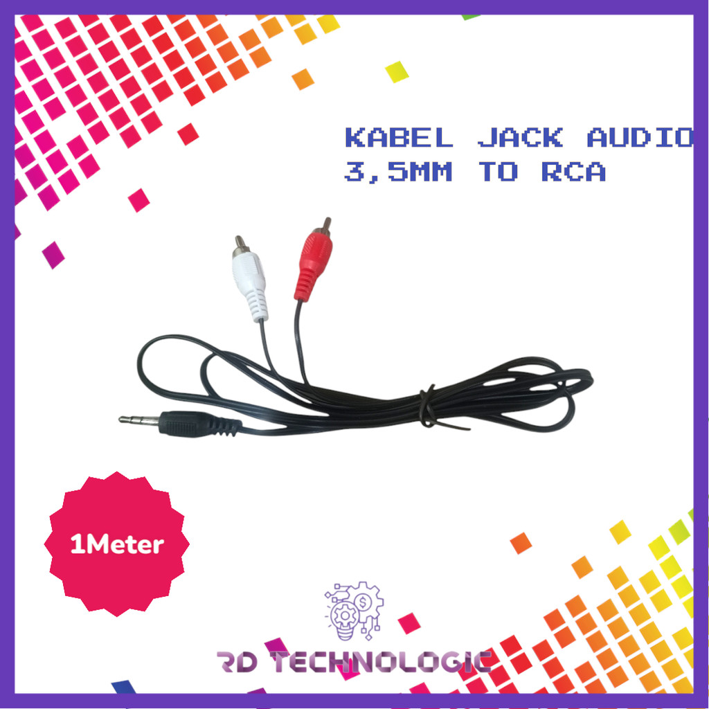 Jual Kabel Audio Aux Jack 3.5mm To Rca Audio Speaker Untuk Hp / Mp3 Ke ...