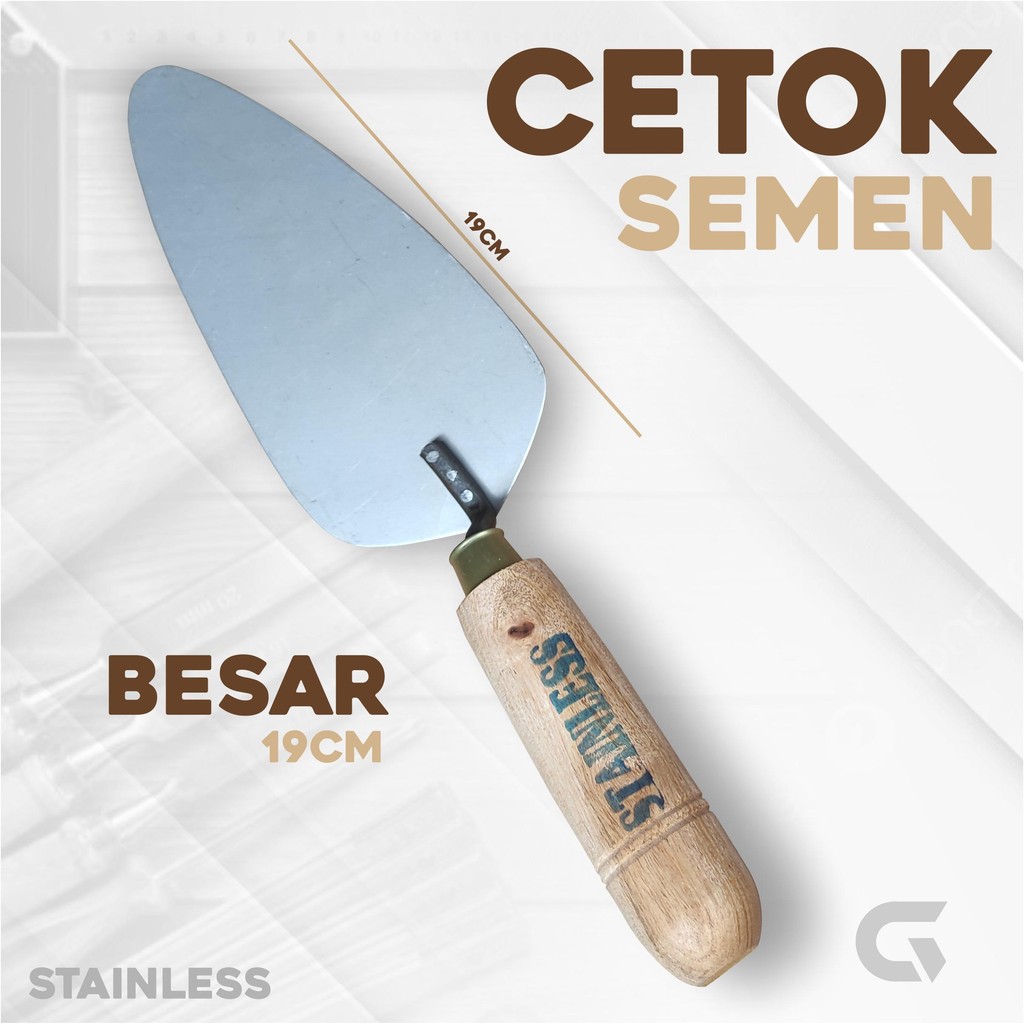 Jual Cetok Semen Stainless Ukuran Besar ukuran panjang 19cm | Shopee ...