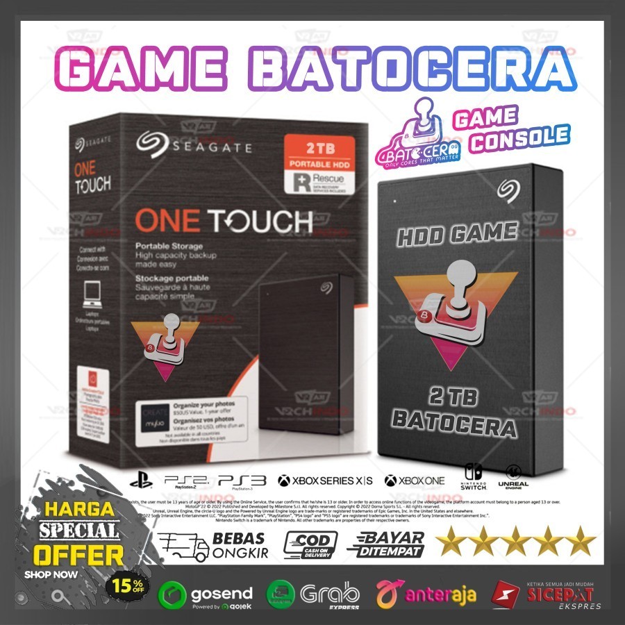 Jual Hardisk / HDD External Game Retrobat / Batocera Emulator 2TB - All ...