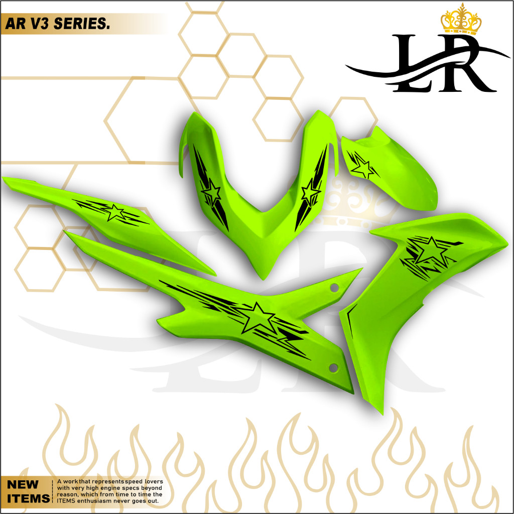 Jual STRIPING VARIASI AEROX NEW BINTANG STIKER BODY AEROX 155 STRIPING ...