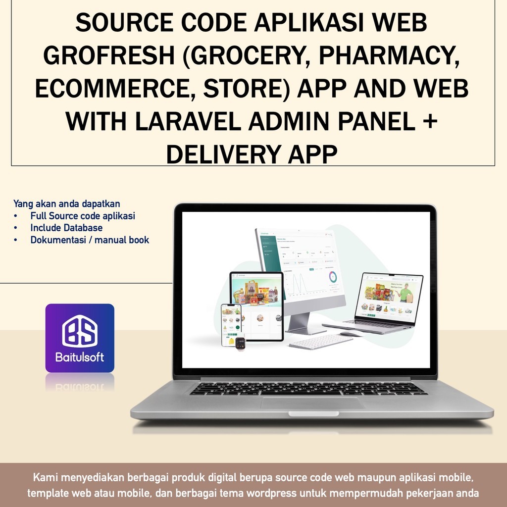 Jual SOURCE CODE APLIKASI WEB GROFRESH - (GROCERY, PHARMACY, ECOMMERCE, STORE) APP AND WEB WITH ...