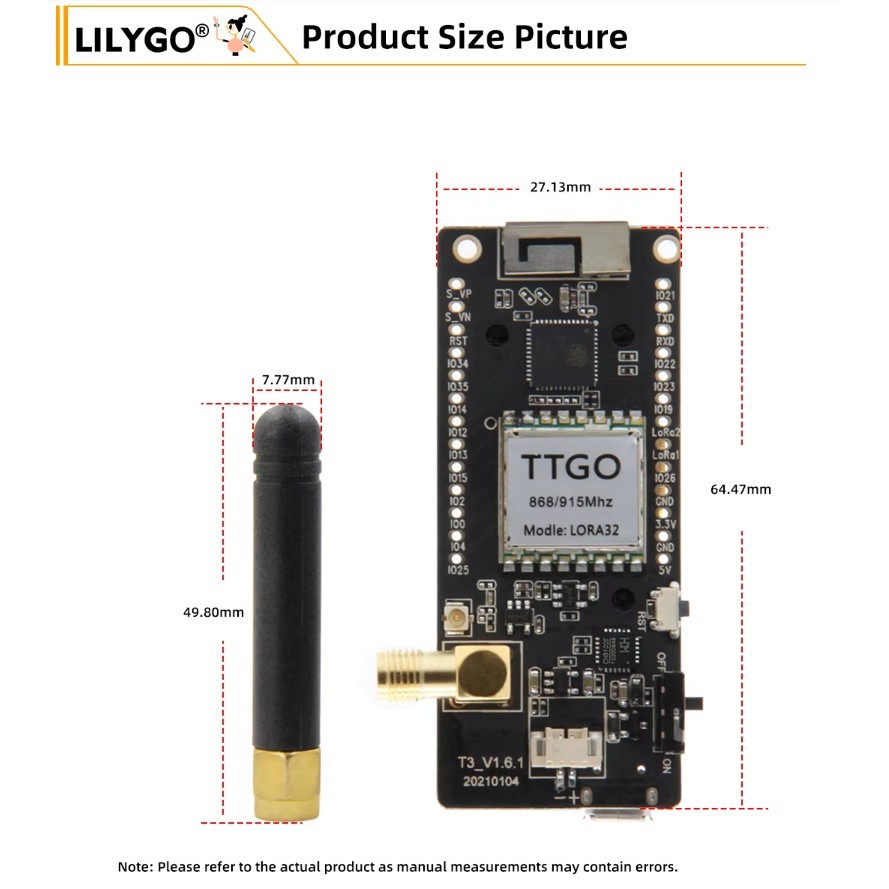 Jual LILYGO® TTGO LoRa32 V2.1_1.6 433Mhz CH9102 ESP32 OLED 0.96 inch SD ...