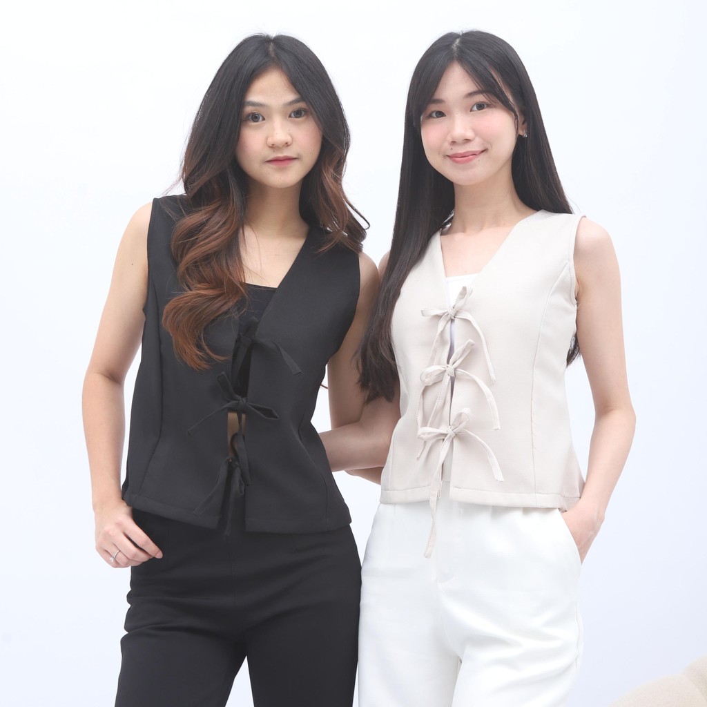Jual CELVE - Rennes Vest Top (Rompi Atasan Wanita Tali Semi Wool Basic ...