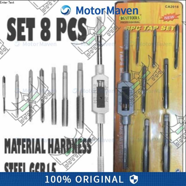 Jual Hand Tap Drill Bits Set 8 pcs / Mata Bor Pembuat Ulir Drat Baut ...