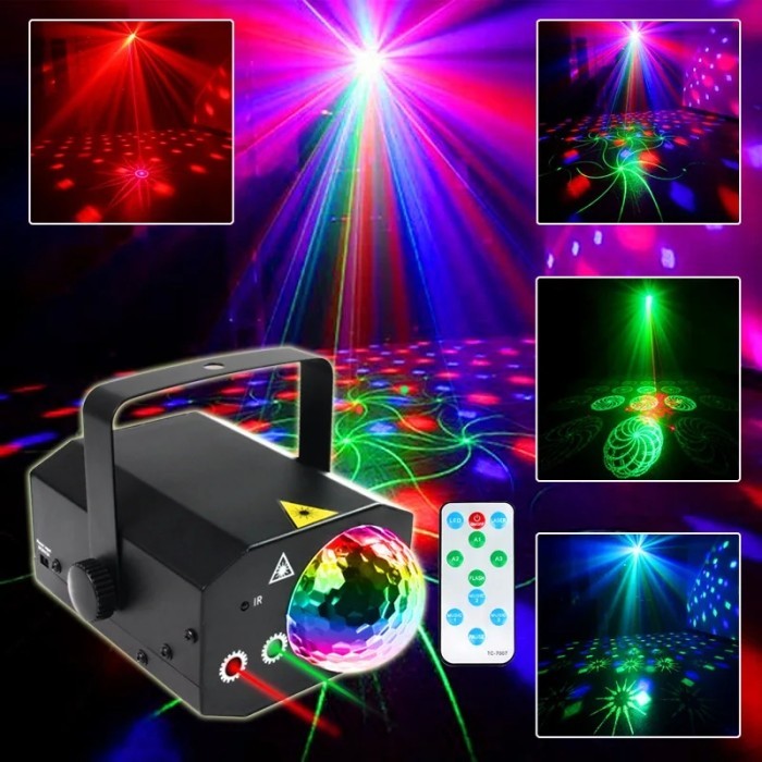 Jual Emslaser Lampu Proyektor 2 in 1 LED Magic Ball Party Light Laser ...