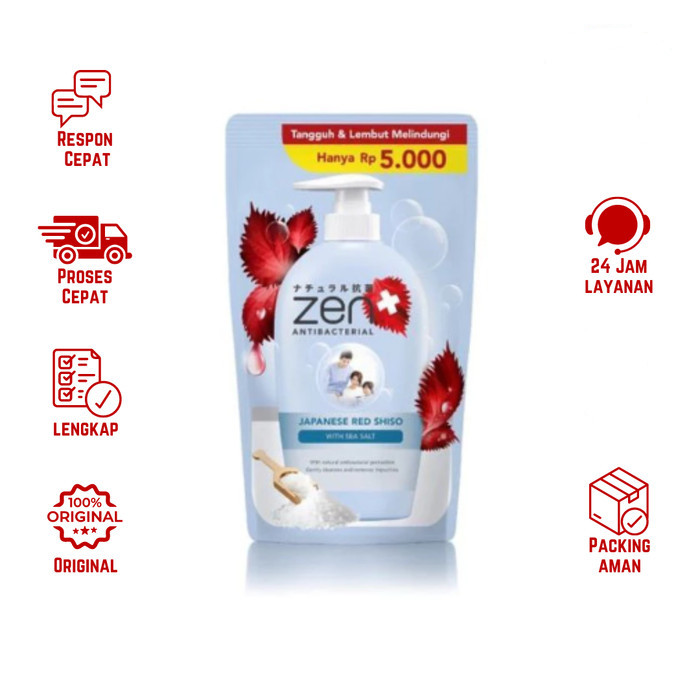 Jual Sabun Mandi Cair Zen Antibacterial Red Shiso Sea Salt 85 ml | Shopee Indonesia