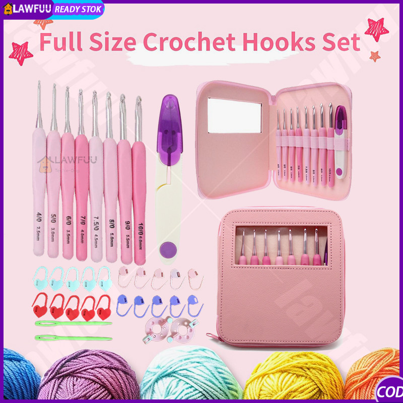 Jual Kit Merajut Rajutan 9Pcs/Set Kait Rajutan Shank Lembut dalam Warna ...