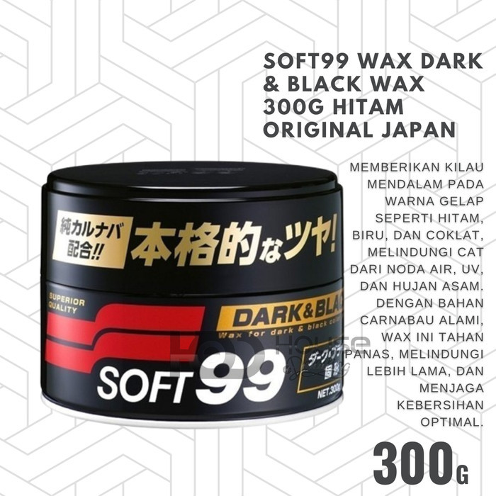 Jual Soft99 Wax Dark & Black Wax 300g Hitam Original Japan | Shopee Indonesia